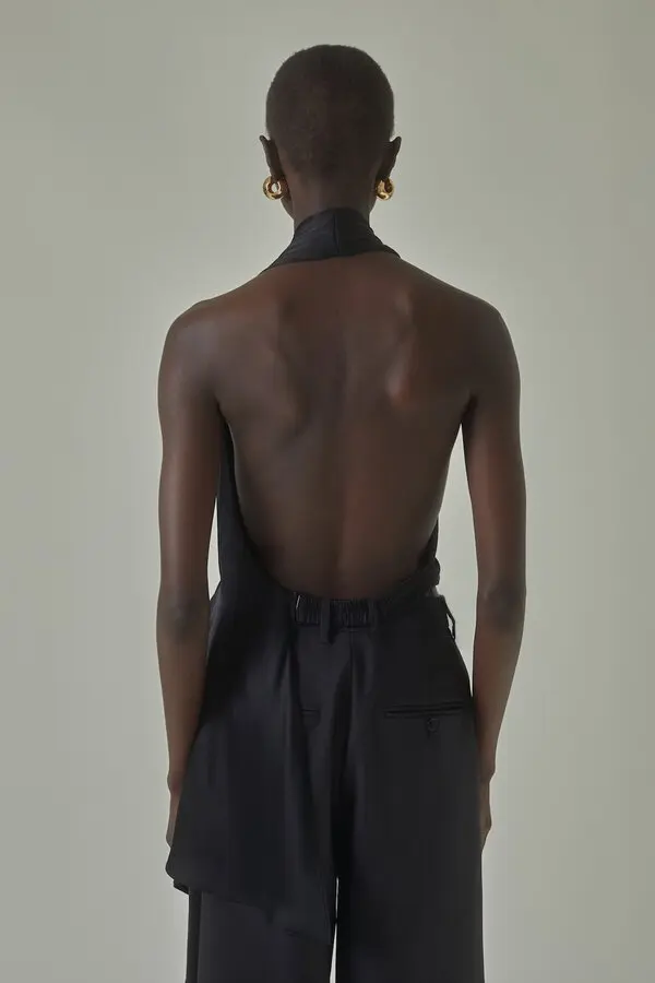 HEIRLOME Barbara Halter Top In Silk Satin