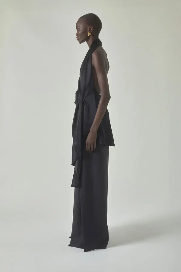 HEIRLOME Barbara Halter Top In Silk Satin