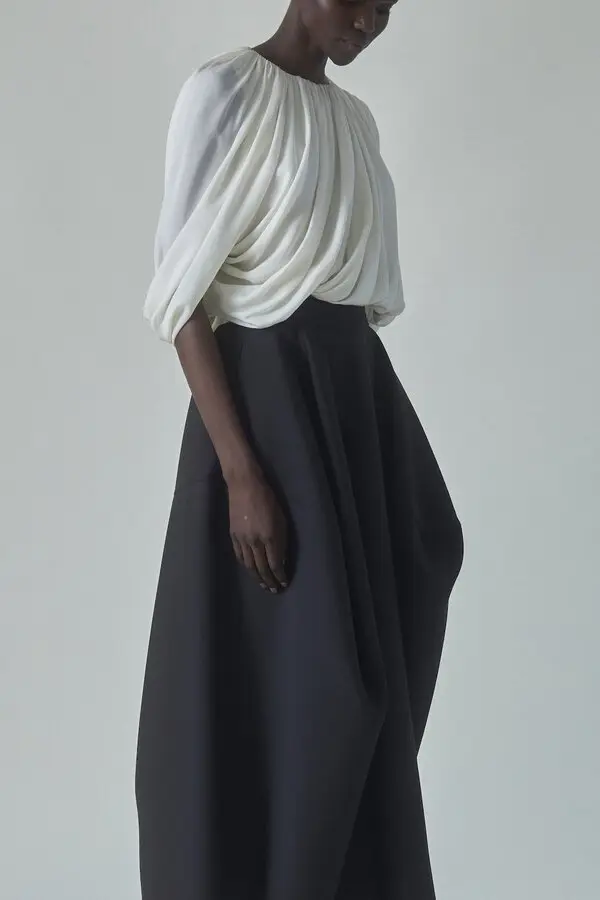 HEIRLOME Emilia Skirt In Italian Silk-wool Faille