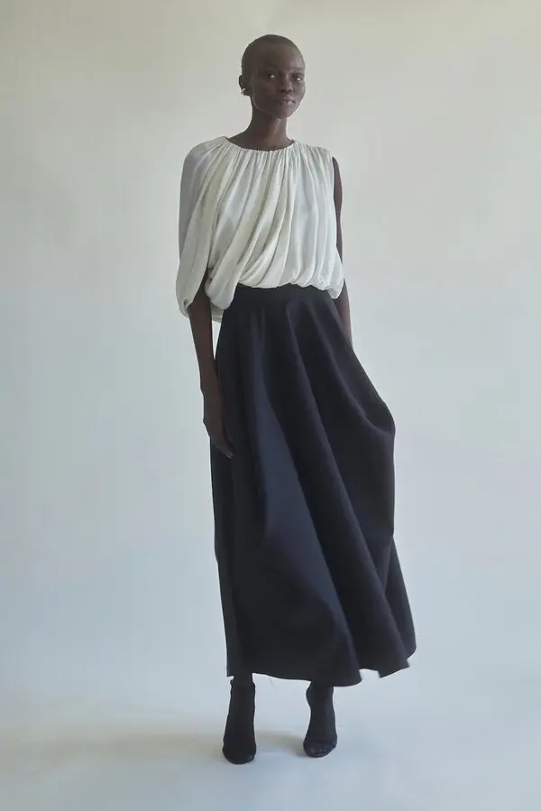 HEIRLOME Emilia Skirt In Italian Silk-wool Faille