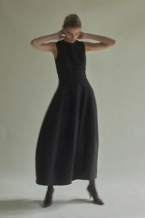 HEIRLOME Estefania Corseted Silk Shantung A-line Midi Dress