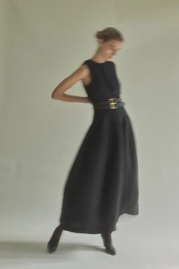 HEIRLOME Estefania Corseted Silk Shantung A-line Midi Dress