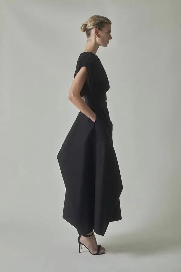 HEIRLOME Karla Midi Skirt In Italian Silk-wool Faille
