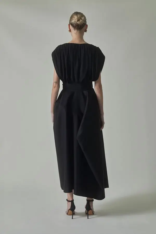 HEIRLOME Karla Midi Skirt In Italian Silk-wool Faille