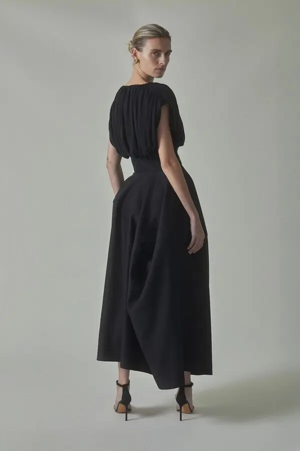 HEIRLOME Karla Midi Skirt In Italian Silk-wool Faille