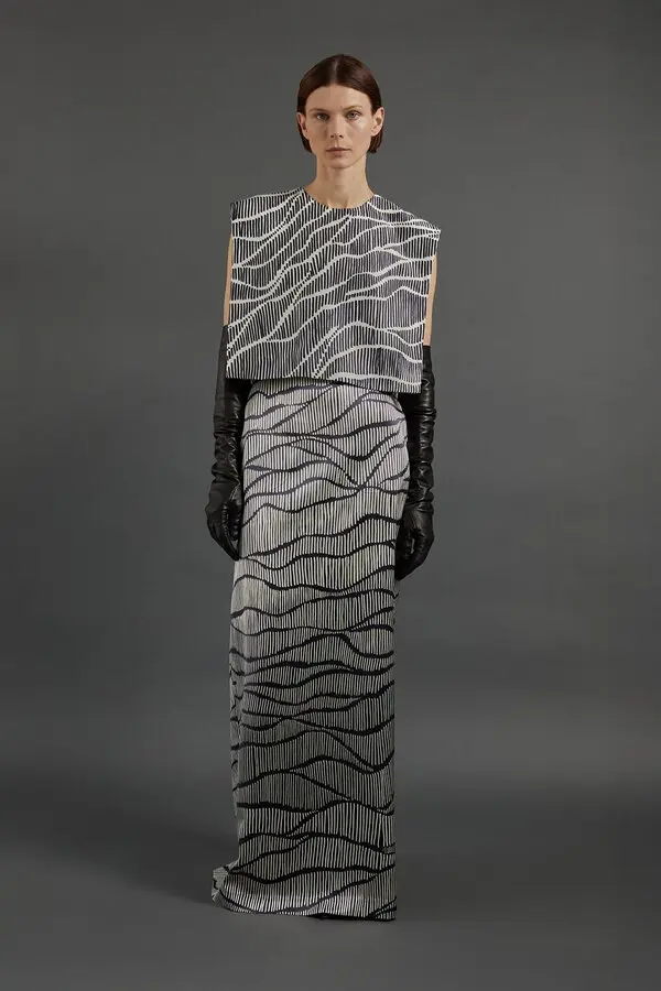 HEIRLOME Ivanna Skirt In Linear Print