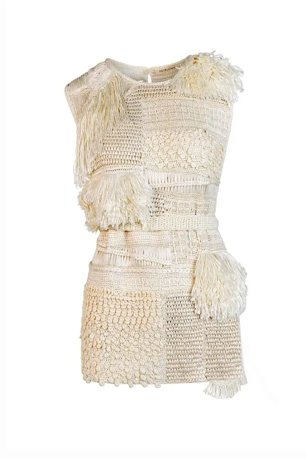 HEIRLOME Laia Multi-stitch Knit Top With Fringe