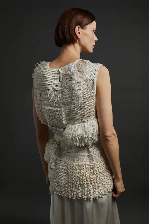 HEIRLOME Laia Multi-stitch Knit Top With Fringe