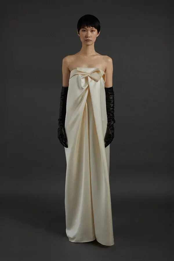 HEIRLOME Manuela Dress In Satin - Ivory