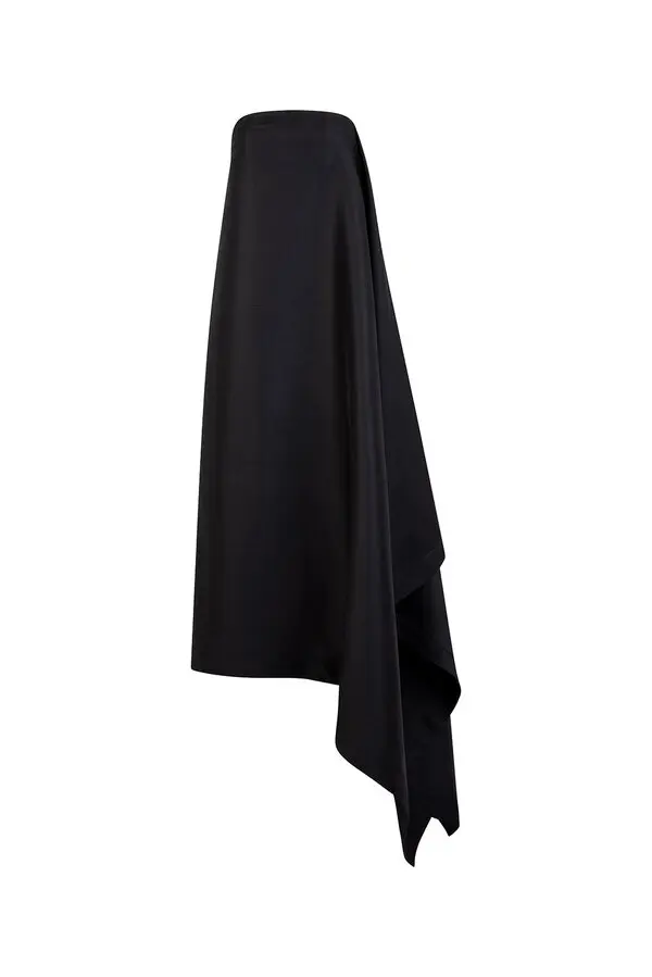 HEIRLOME Wren Strapless Asymmetrical Draped Dress