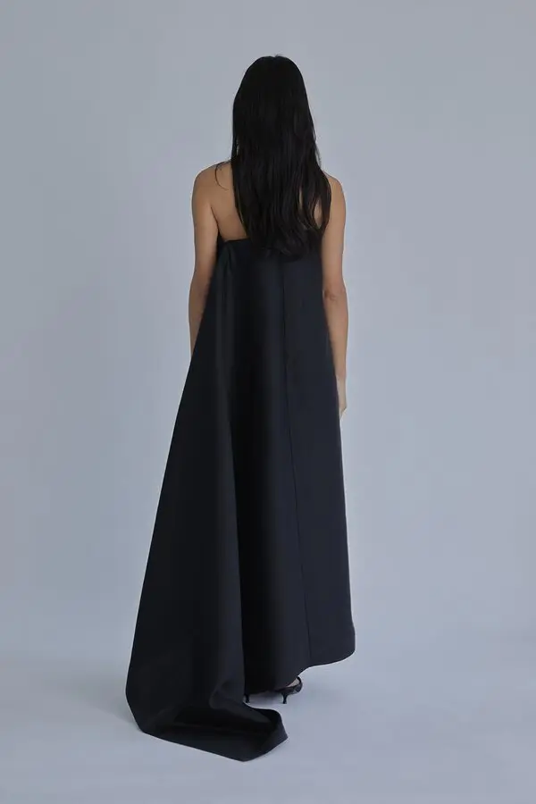 HEIRLOME Wren Strapless Asymmetrical Draped Dress
