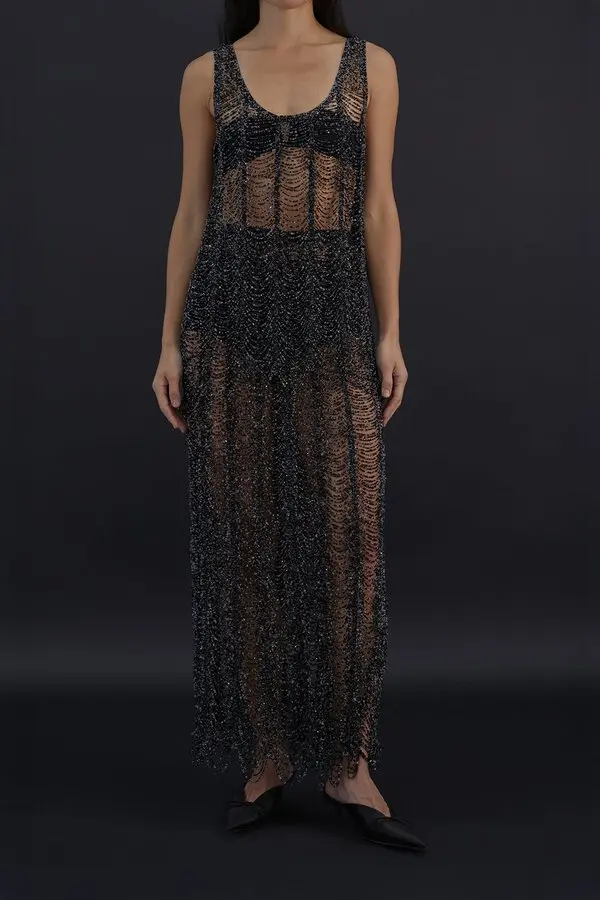 HEIRLOME Jackie Embroidered Sequin Midi Skirt