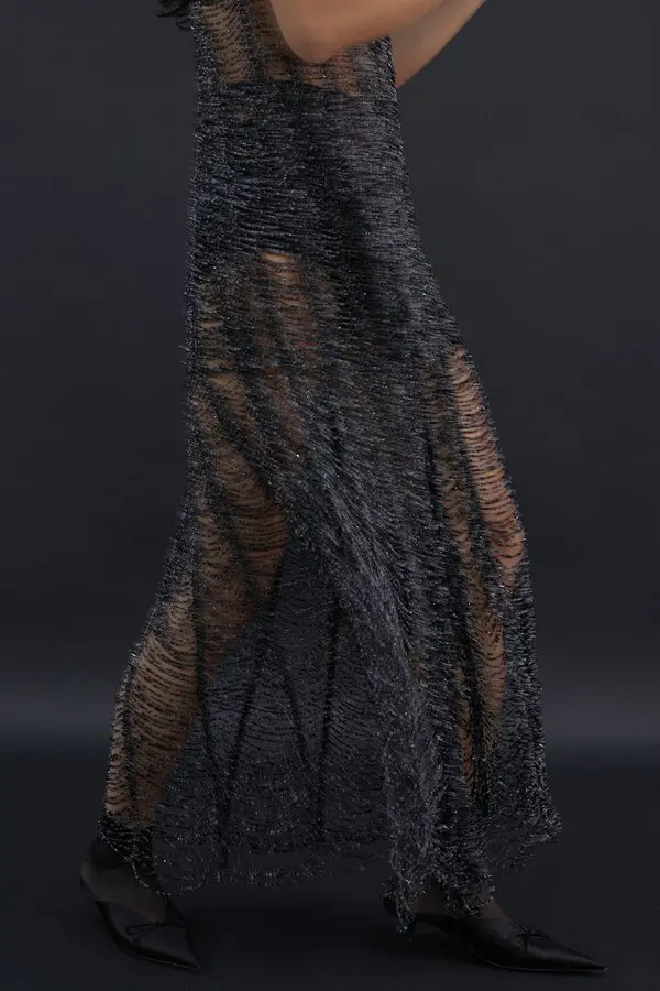 HEIRLOME Jackie Embroidered Sequin Midi Skirt