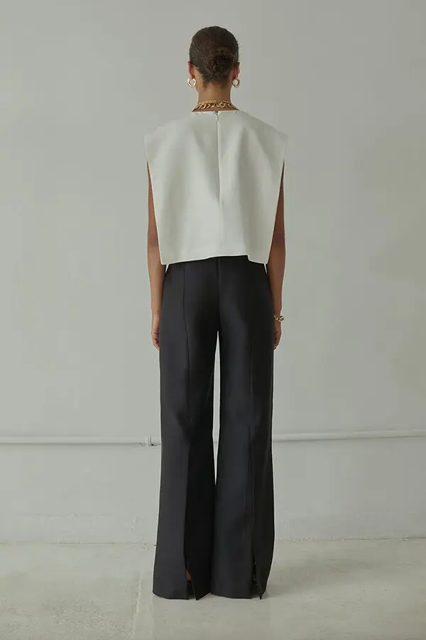 HEIRLOME Leyva Tailored Flared Trousers In Italian Silk Wool