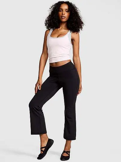 Pink Relay Cropped Flare Leggings