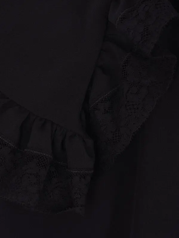 Chloé Oversized Collar Lace-detailed Blouse
