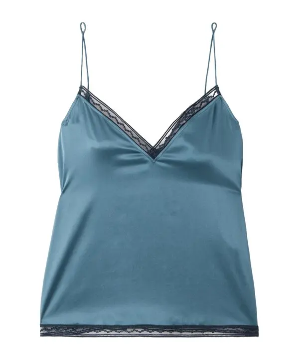 ERES Instant Lace-trim Silk Camisole - Blue