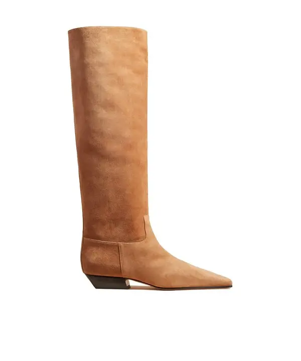 Khaite Marfa Leather Boots - Camel