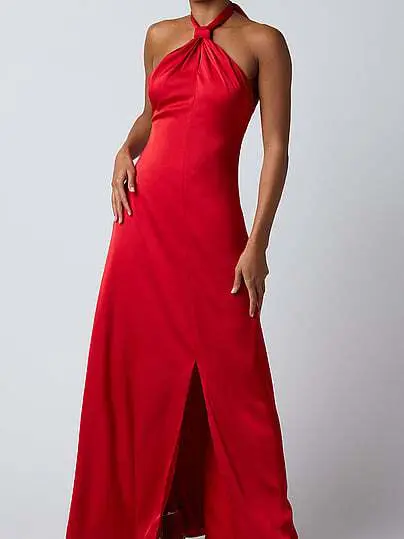Victoria's Secret Lulus Marisol Halter Maxi Dress - Red