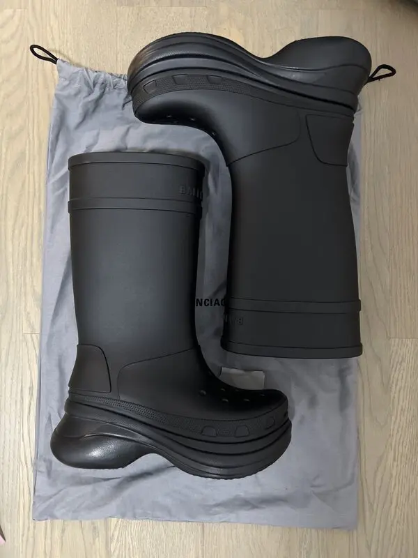 Balenciaga X Crocs Logo Debossed Boots