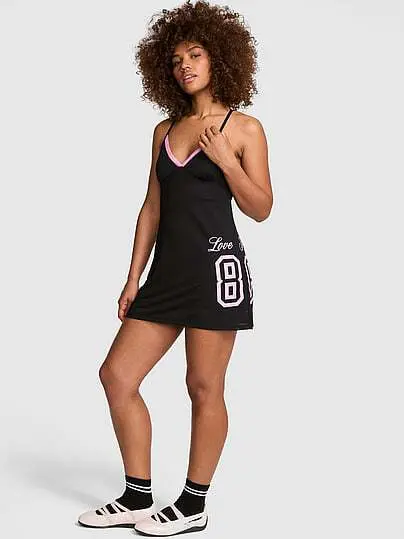 Pink Mesh Racerback Dress