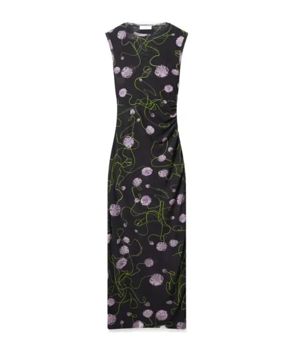 Stella McCartney Mesh Twisted Floral Dress - Polychromatic