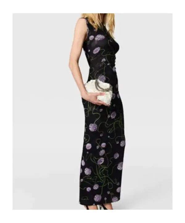 Stella McCartney Mesh Twisted Floral Maxi Dress