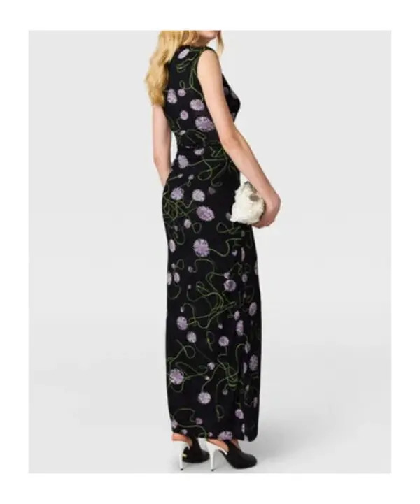 Stella McCartney Mesh Twisted Floral Maxi Dress