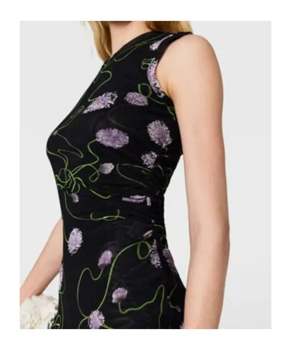 Stella McCartney Mesh Twisted Floral Maxi Dress