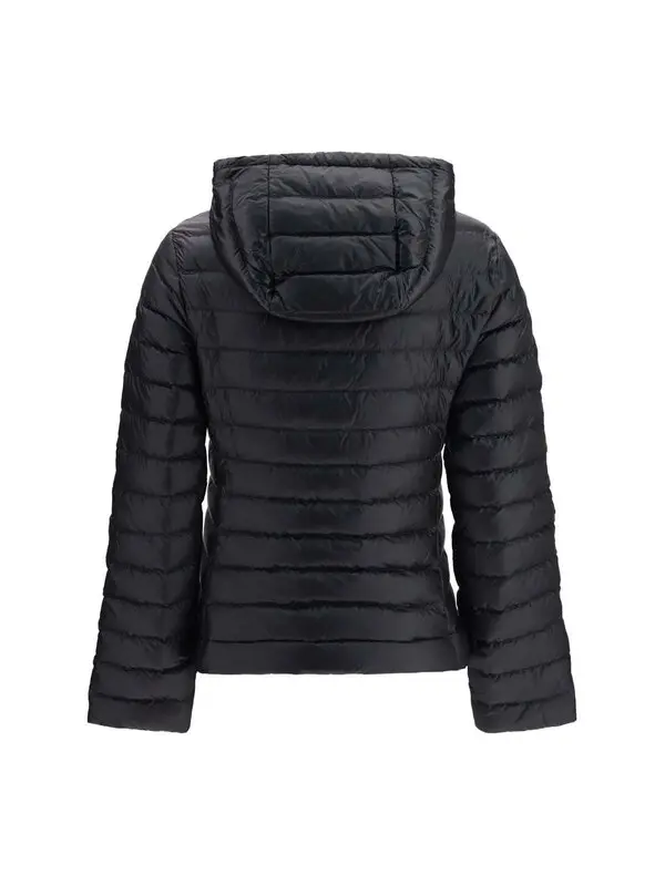 Moncler Short Zip-up Padded Jacket With Hood - Black