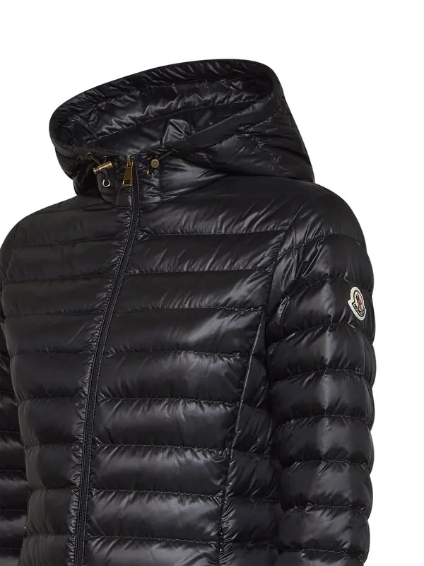 Moncler Short Zip-up Padded Jacket With Hood - Black
