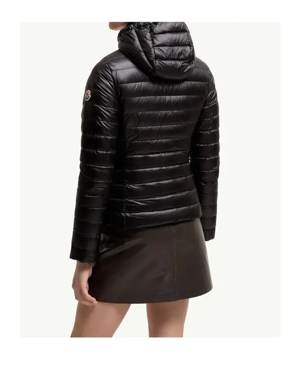 Moncler Short Zip-up Padded Jacket With Hood - Black