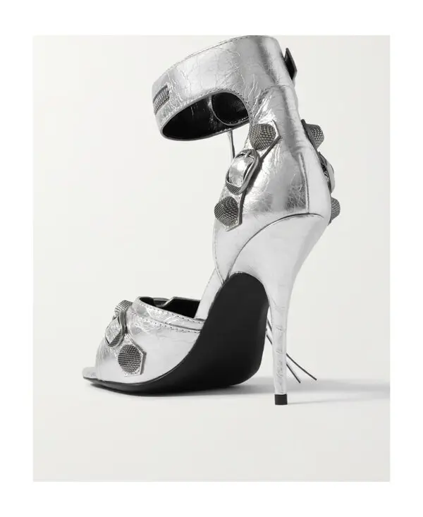 Balenciaga Metallic Studded Stiletto Sandals