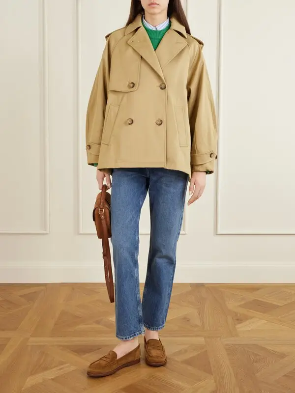 Polo Ralph Lauren Double Breasted Cotton Gabardine Coat