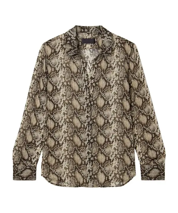 NILI LOTAN Gaia Snake Print Shirt - Multicolor