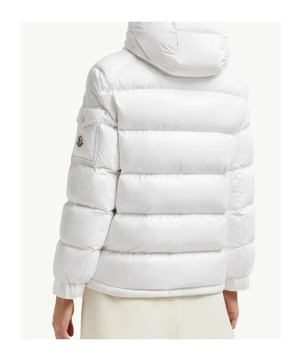 Moncler Maire Hooded Short Down Jacket - White