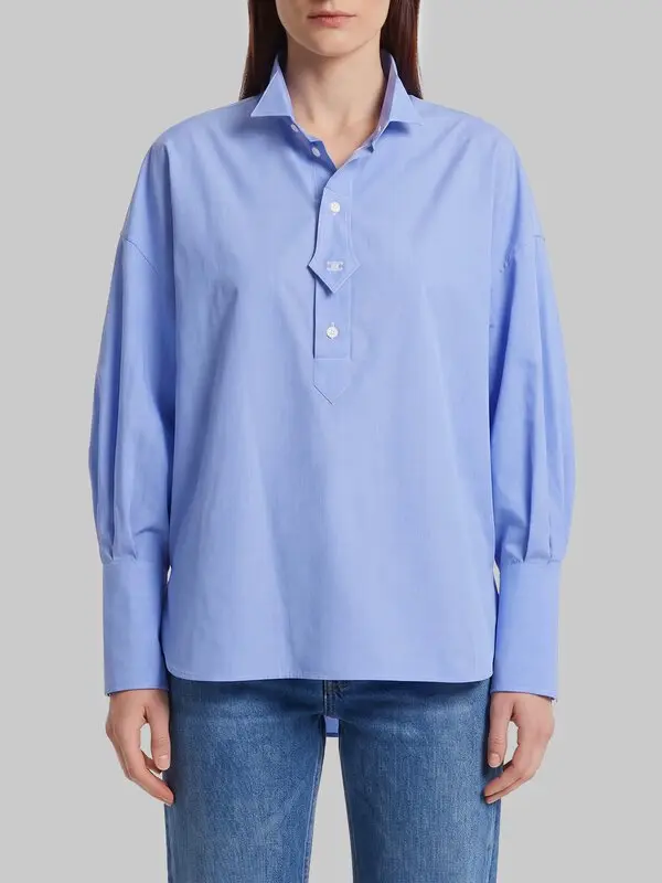 Celine Cotton Poplin Shirt With Triumphal Embroidery