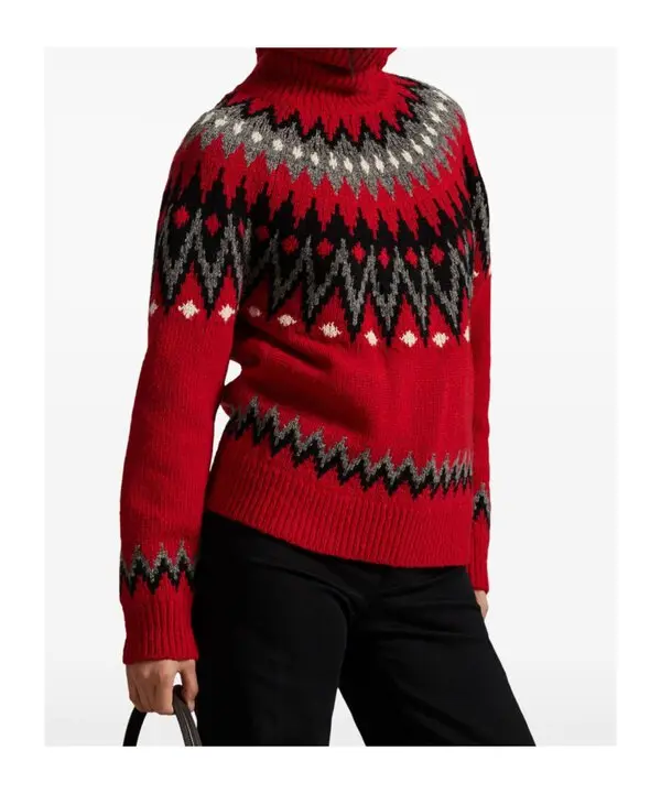 Polo Ralph Lauren Fair Isle Knit Roll-neck Sweater - Fireside Red Multi