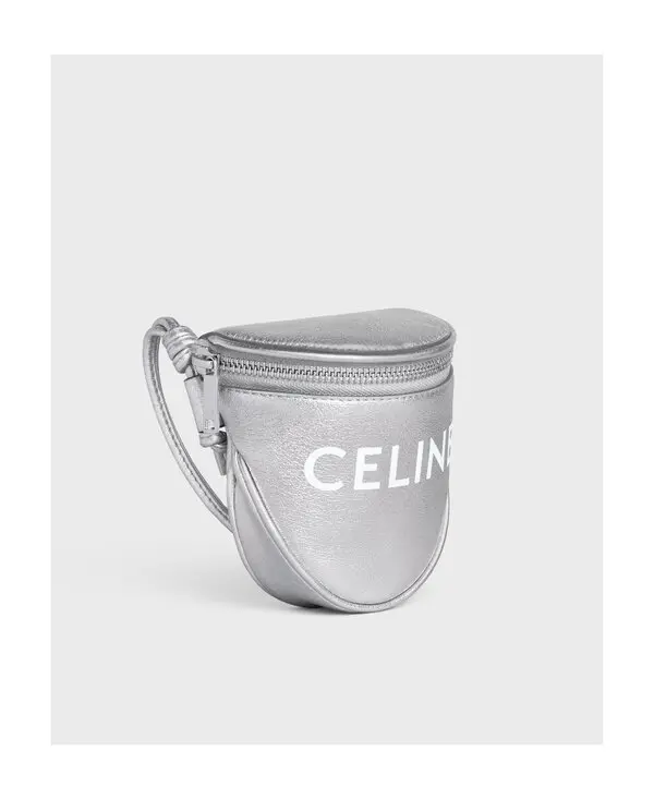 Celine Small Zipped Purse In Laminated Calfskin With Print