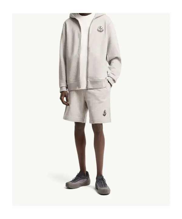 Moncler Sketched Logo Zip-up Cotton Hoodie