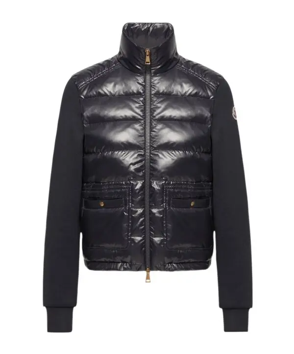 Moncler Quilted Zip-up Sweatshirt With Stand Collar - No