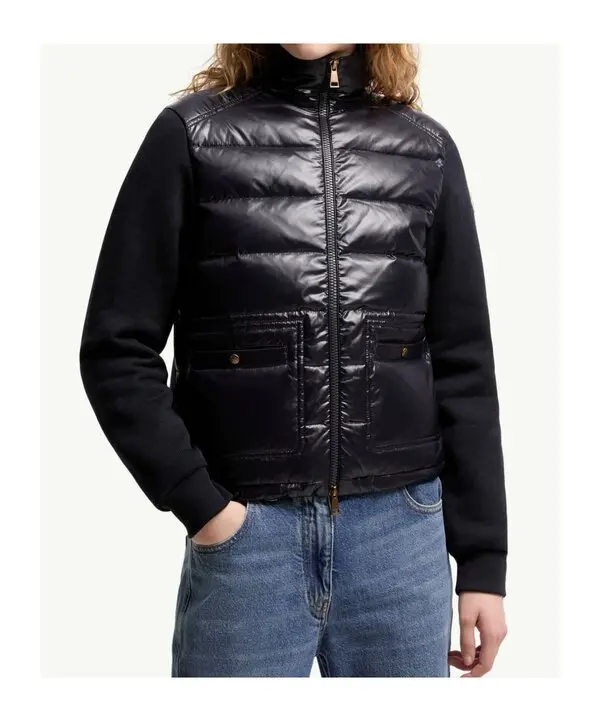 Moncler Quilted Zip-up Sweatshirt With Stand Collar - No