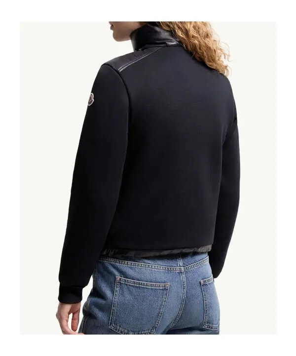 Moncler Quilted Zip-up Sweatshirt With Stand Collar - No