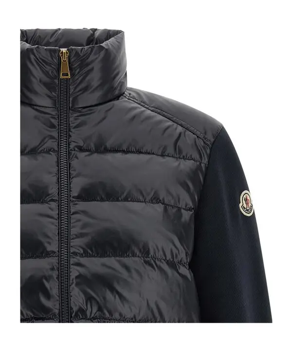 Moncler Quilted Zip-up Sweatshirt With Stand Collar - No