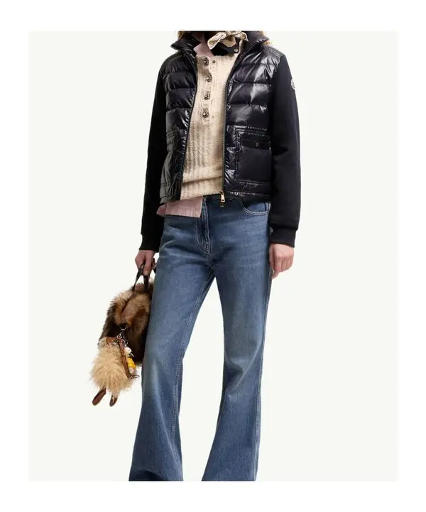 Moncler Quilted Zip-up Sweatshirt With Stand Collar - No