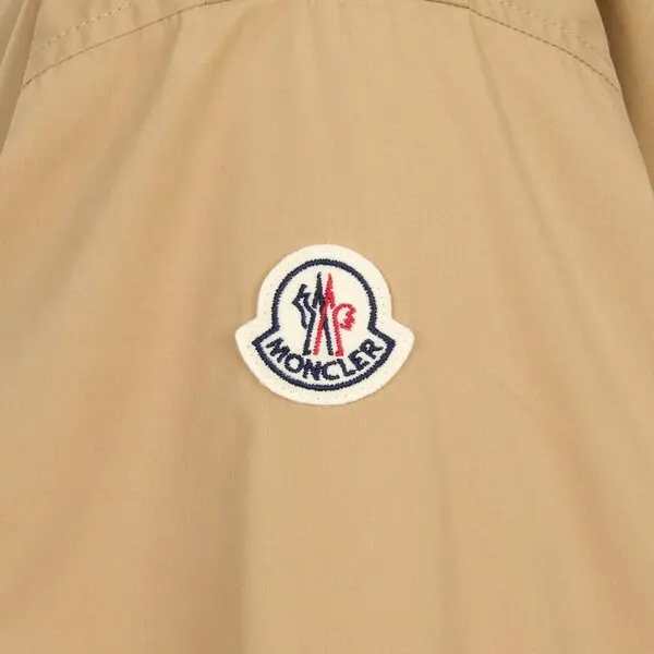 Moncler Cropped Hooded Jacket With Patch Pockets - Beige