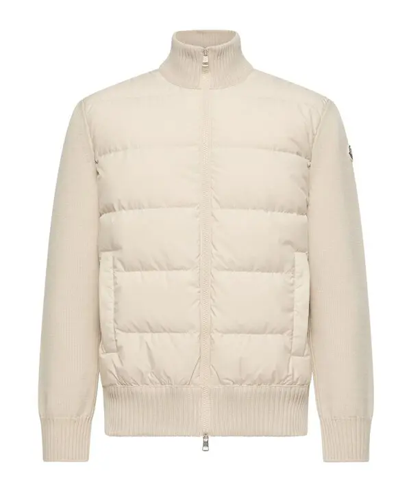 Moncler Padded Zip-up Cardigan - Light Beige