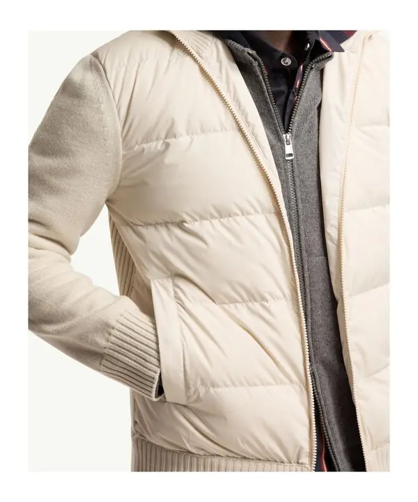 Moncler Padded Zip-up Cardigan - Light Beige