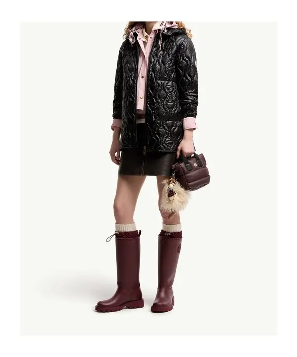 Moncler Balette Geometric Quilted Mid-length Down Jacket