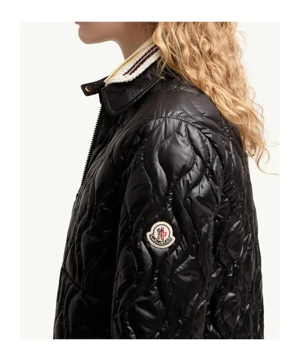 Moncler Balette Geometric Quilted Mid-length Down Jacket